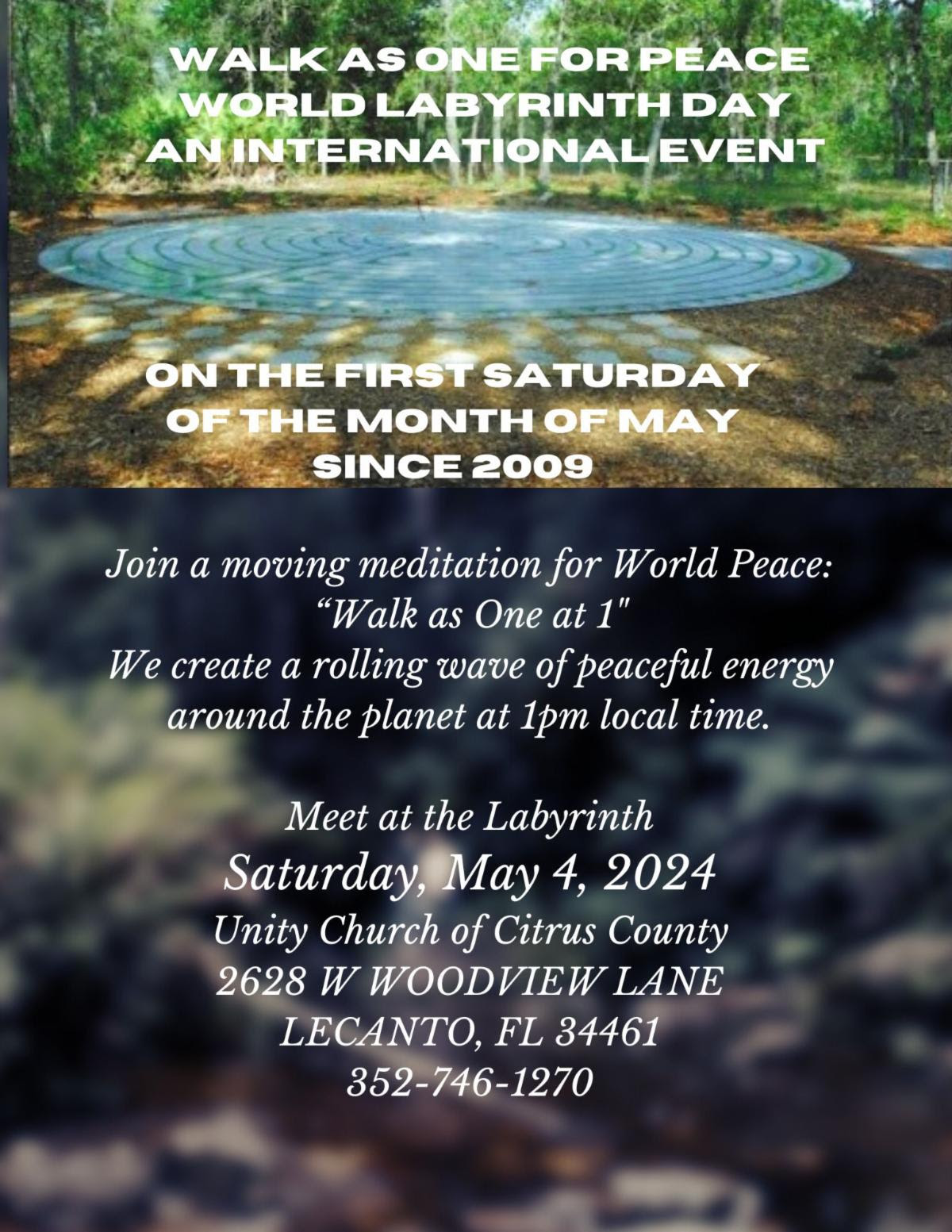 World Labyrinth Day - Walk As One For Peace | Unity of Citrus County